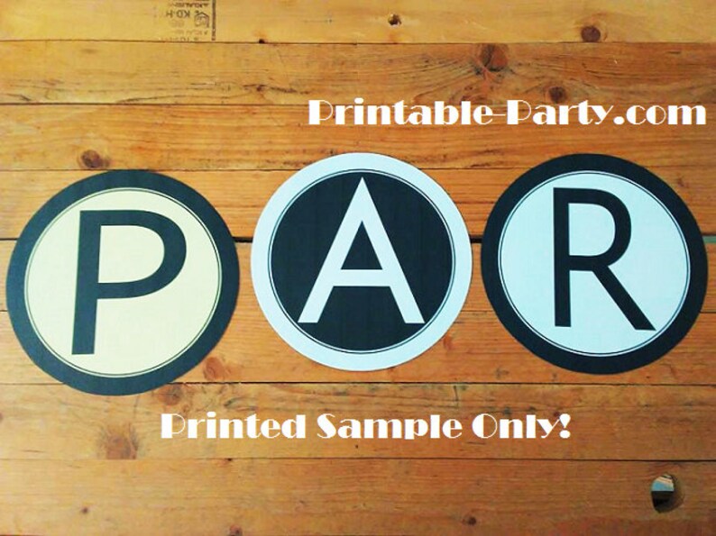 8x8 Inch Circle Black White Printable Banner Letters - Etsy
