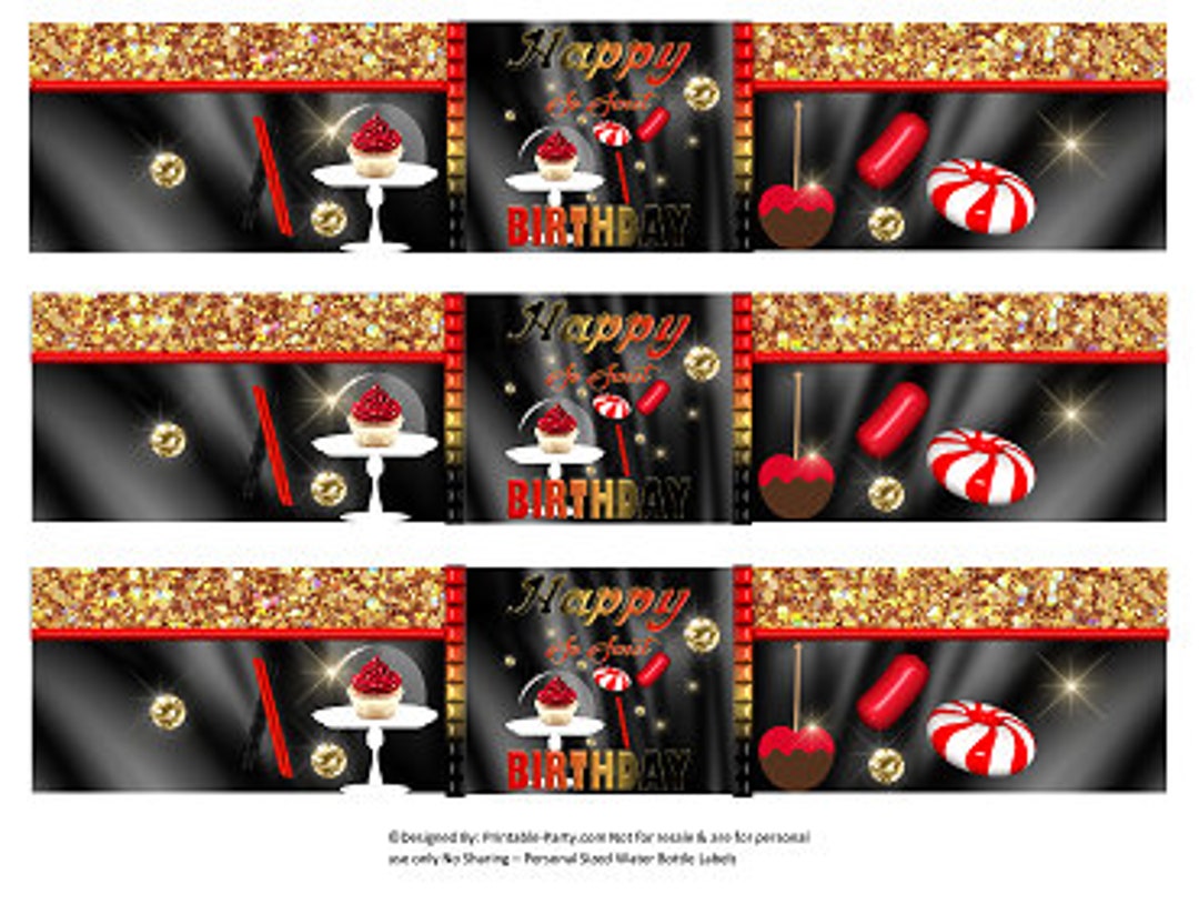 Printable Water Bottle Labels | Candyland Candy Apple Drink Wrappers ...