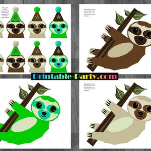 Printable Sloth Birthday Party Supplies | Sloth Decorations - Etsy