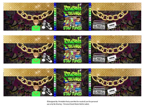 Printable Water Bottle Labels Fresh Prince 90's - Etsy