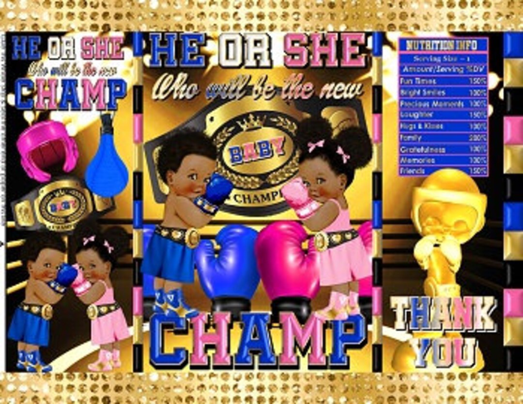 Printable Potato Chip Bags | Boxing Ring Little Champ Boxer Boy Girl ...
