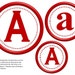 6 Inch Circle Dark Red Printable Banner Letters - Etsy