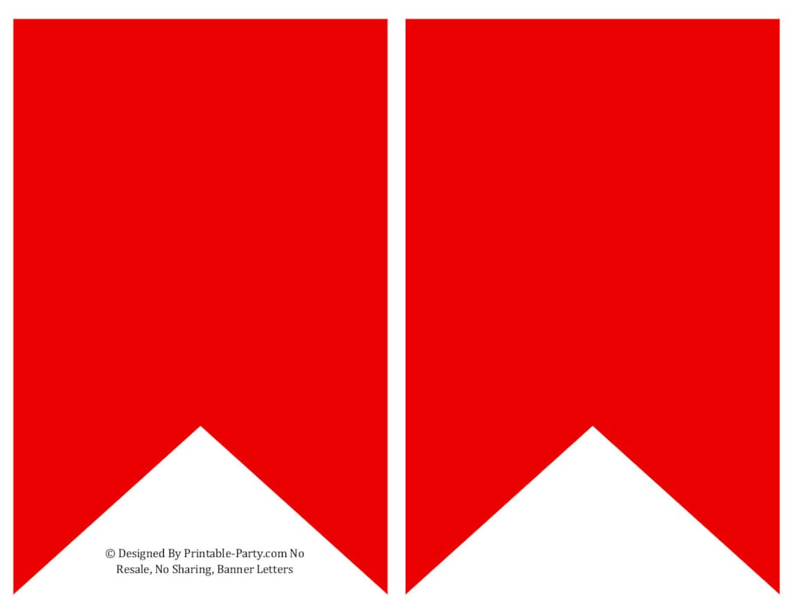 5x8 Inch Swallowtail Red Printable Banner Letters - Etsy