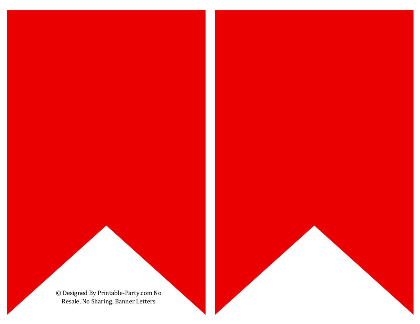 5x8 Inch Swallowtail Red Printable Banner Letters - Etsy