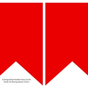 5x8 Inch Swallowtail Red Printable Banner Letters - Etsy