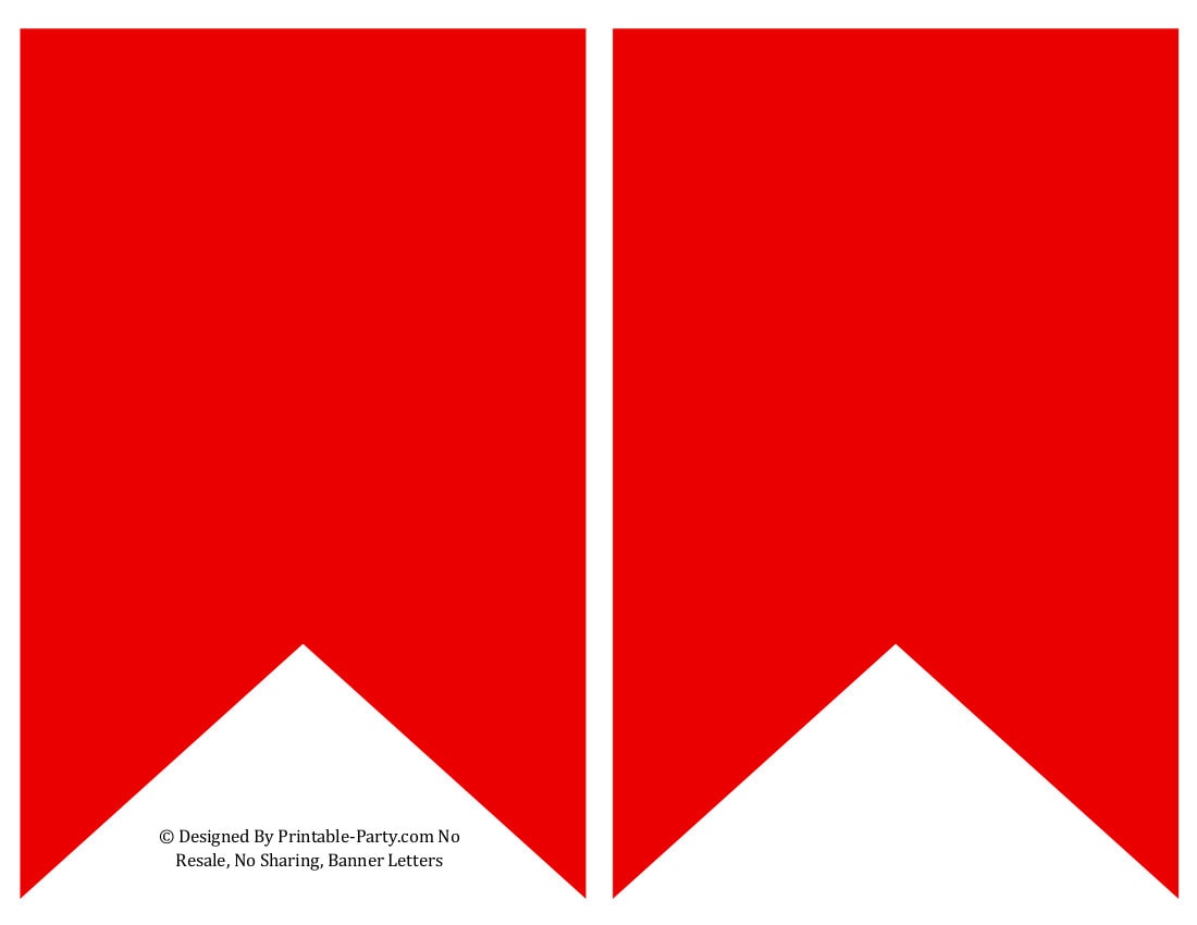 5x8 Inch Swallowtail Red Printable Banner Letters - Etsy
