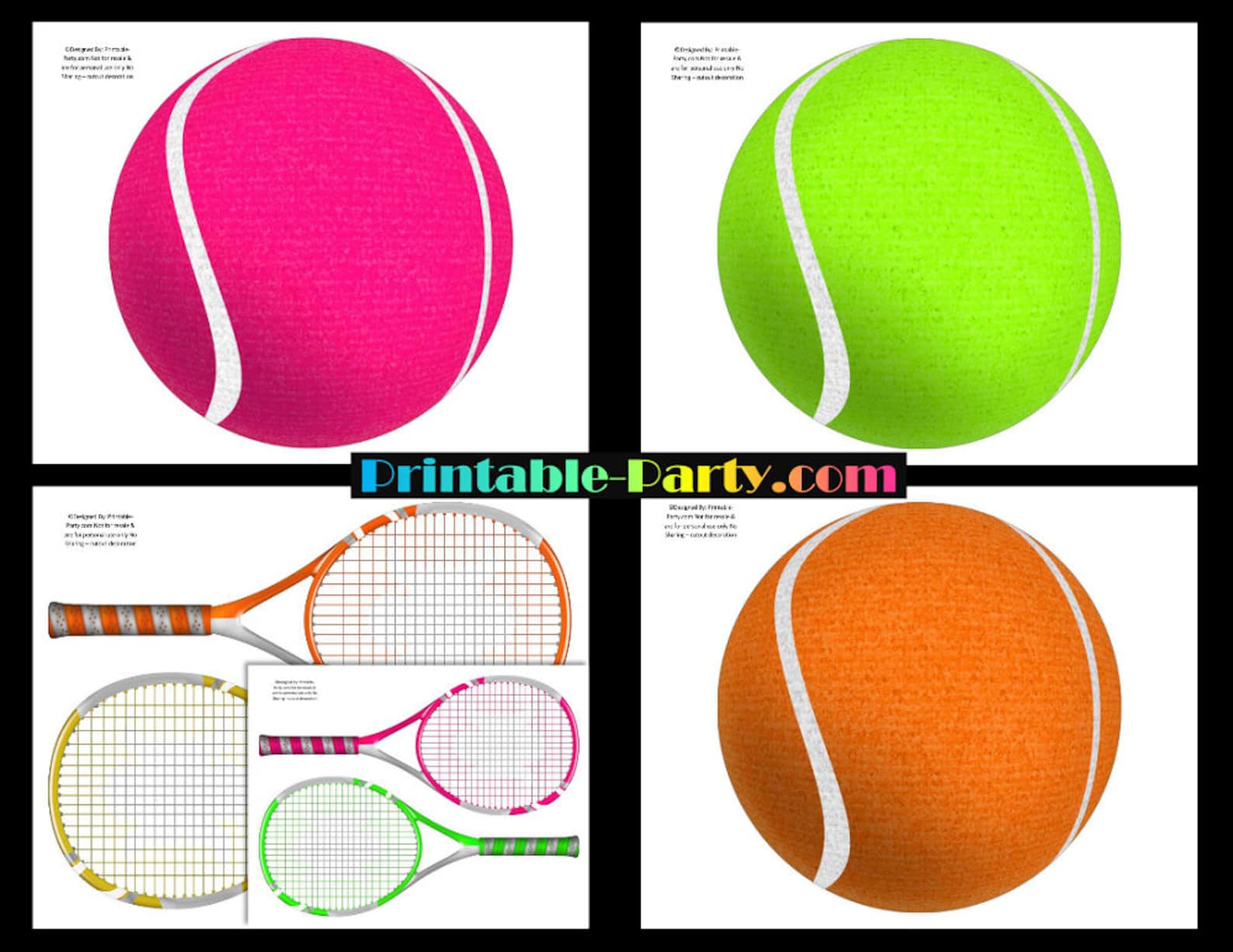 Printable Tennis Sports Theme Girl Birthday Party Supplies DIY | Etsy