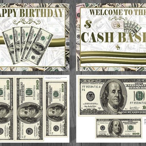 Money Theme Printable Party Supplies - Etsy