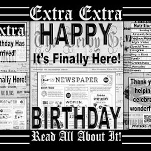 Printable Potato Chip Bags | Vintage Newspaper Extra Extra Birthday ...