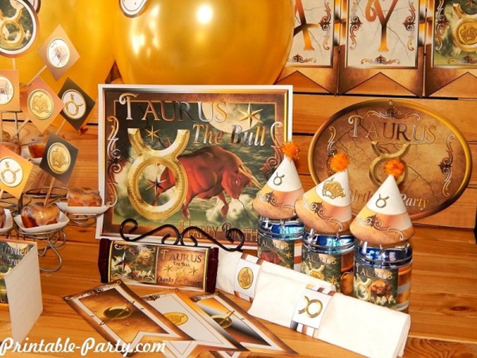 Taurus Zodiac Sign Horoscope Theme Printable Birthday - Etsy