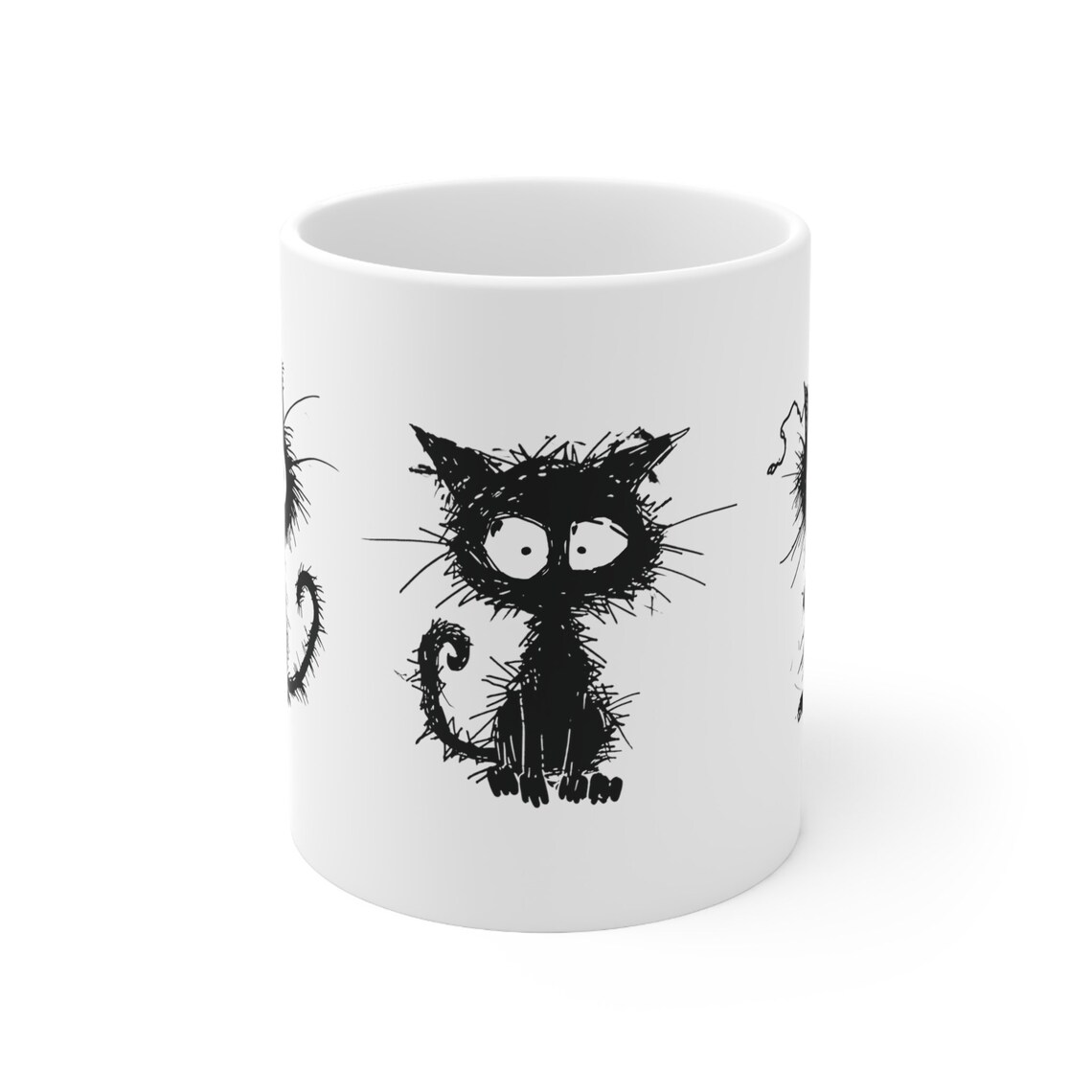 Whimsical Black Cats, Coffee Cup, Java Lover, Frazzled, Gift for Her ...
