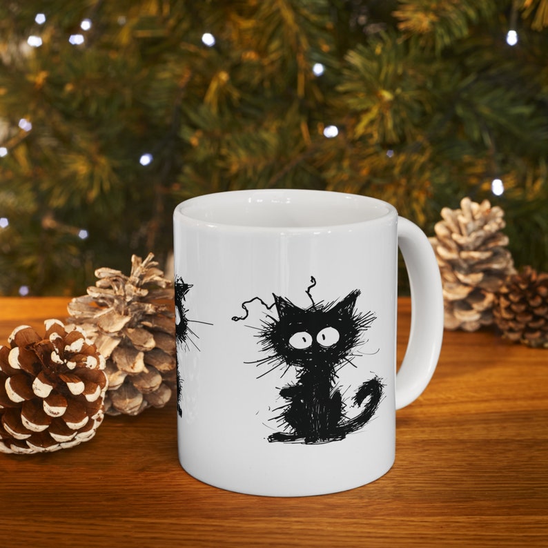 Whimsical Black Cats, Coffee Cup, Java Lover, Frazzled, Gift for Her ...