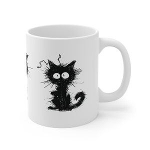 Whimsical Black Cats, Coffee Cup, Java Lover, Frazzled, Gift for Her ...