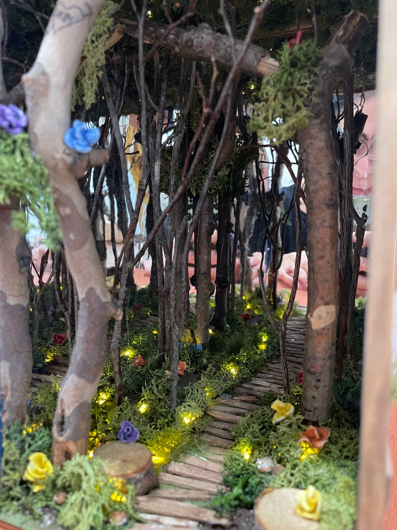 Enchanted Forest Book Nook Shelf Insert, Handmade. Light up Endless ...