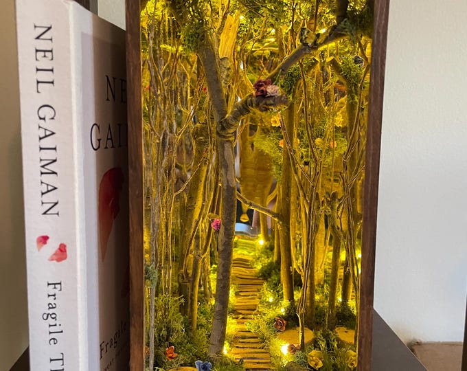 Enchanted Forest Book Nook Shelf Insert, Handmade. Light up Endless ...