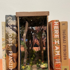 Enchanted Forest Book Nook Shelf Insert, Handmade. Light up Endless ...