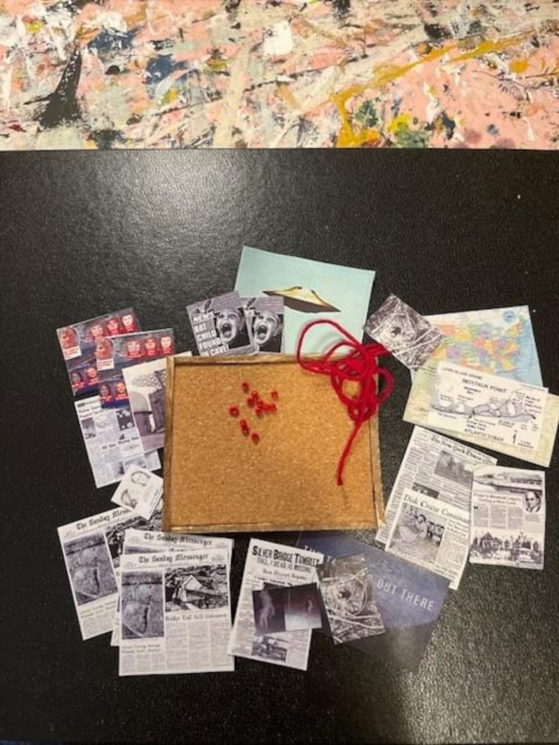 Mini Conspiracy Cork Board Kit, Cryptid Red String Board (DIY) - Etsy