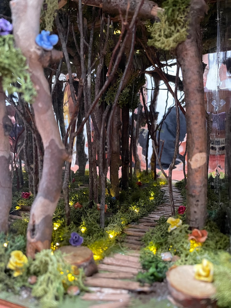 Enchanted Forest Book Nook Shelf Insert, Handmade. Light up Endless ...