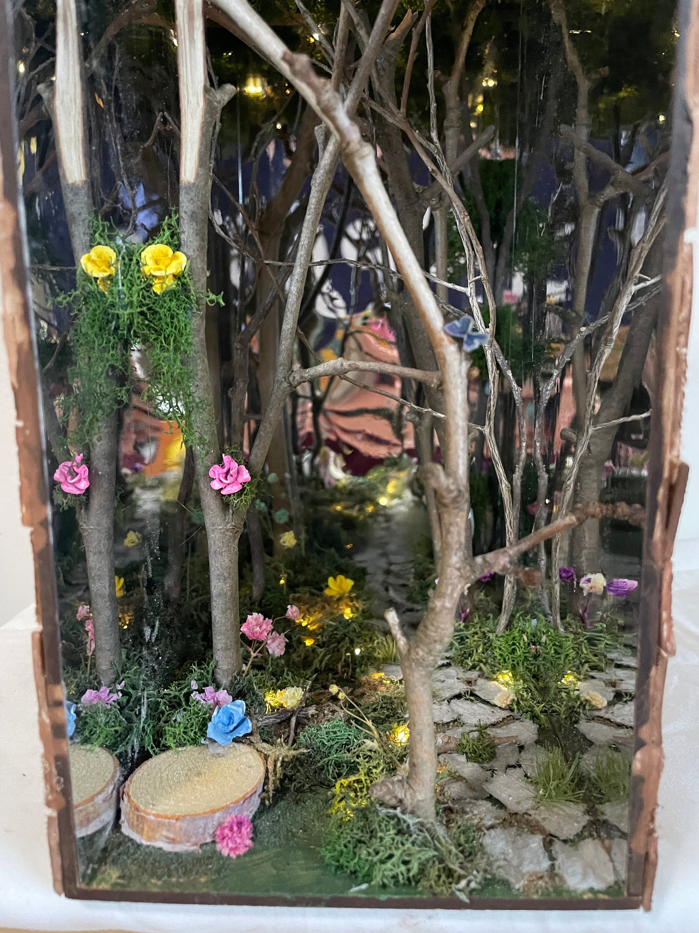 Enchanted Forest Book Nook Shelf Insert, Handmade. Light up Endless ...