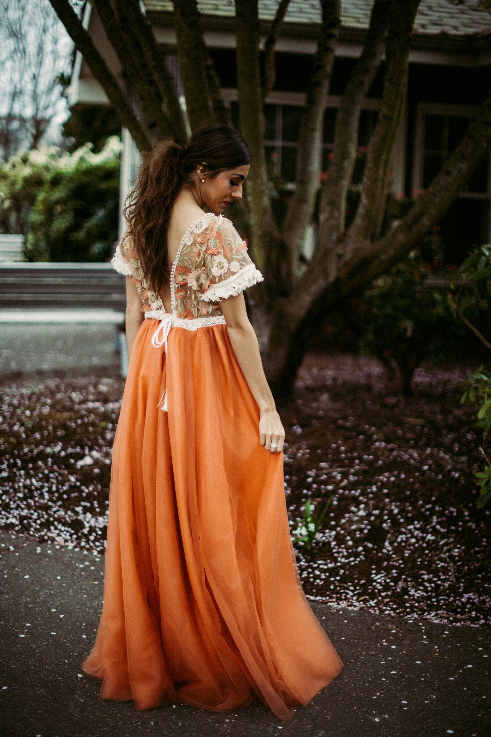 Orange Feather/ Tulle Dress BOHO Dress Preorder | Etsy