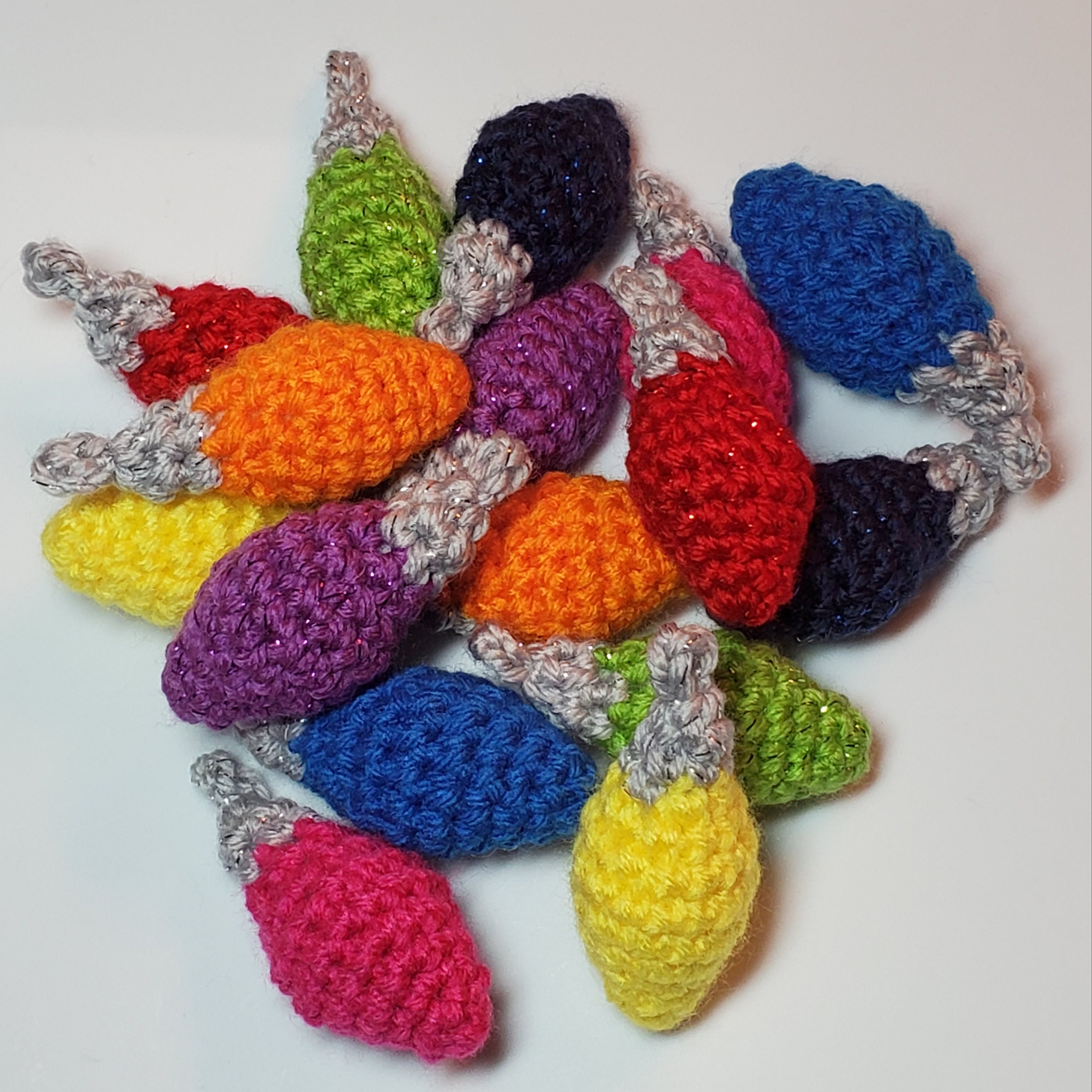 Crochet Christmas Lights String Garland Pattern Holiday - Etsy