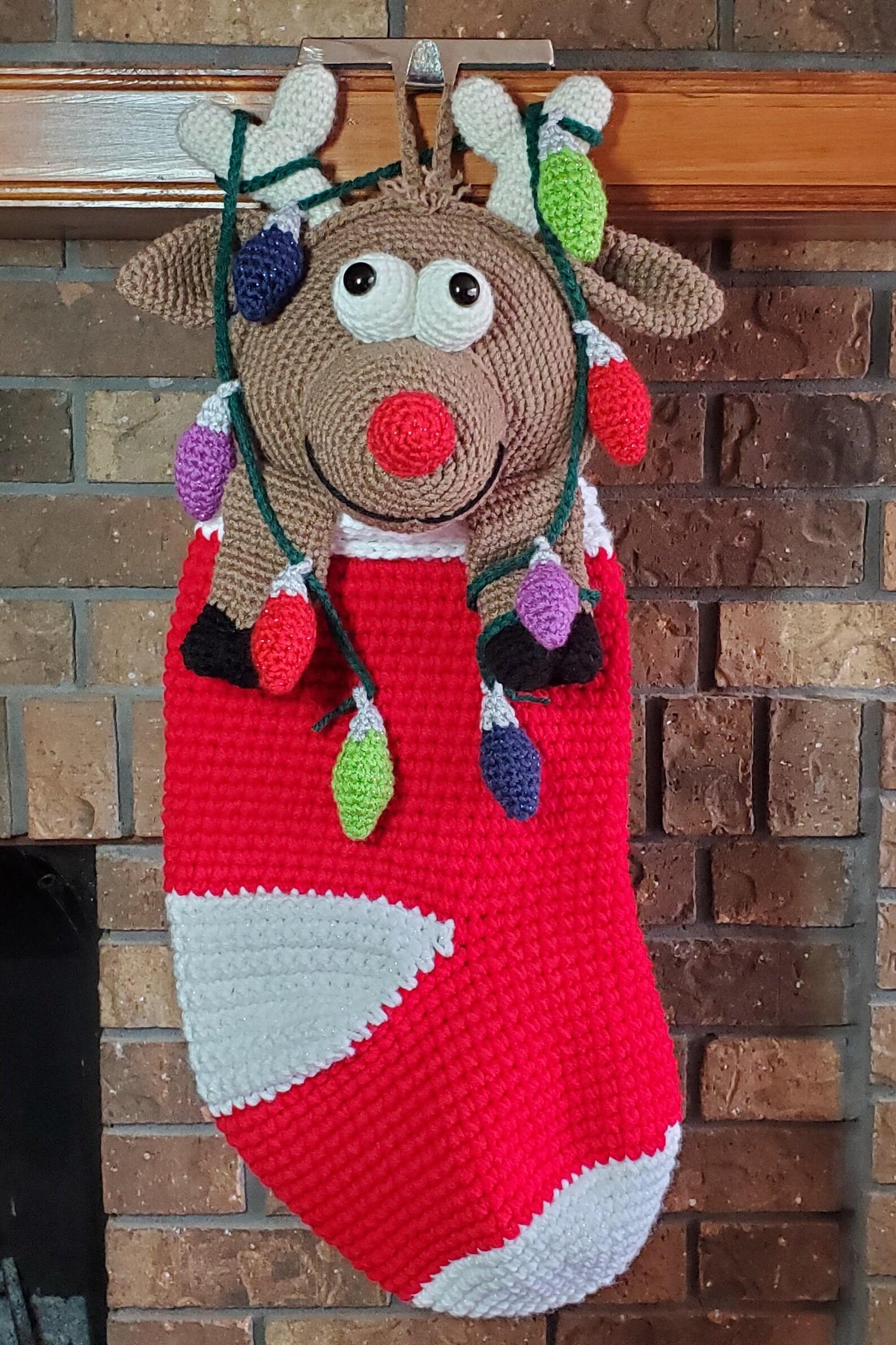 Crochet Christmas Reindeer Stocking Pattern, Amigurmi, Tutorial ...