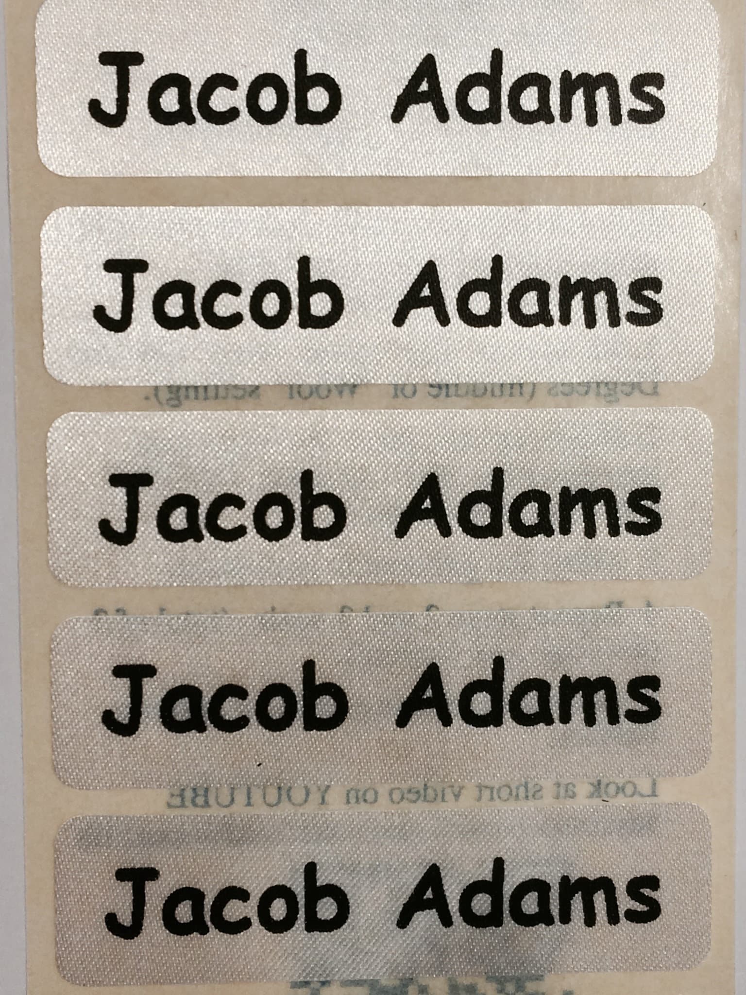 Name Tags/ Nametapes/labels IRON-ON School Uniform Tags Soft Satin ...