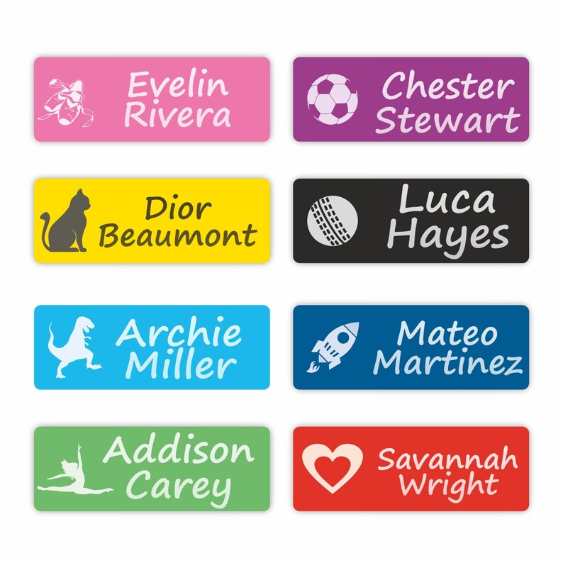 Water Bottle Labels Personalised Dishwasher Proof / Waterproof Nametags ...