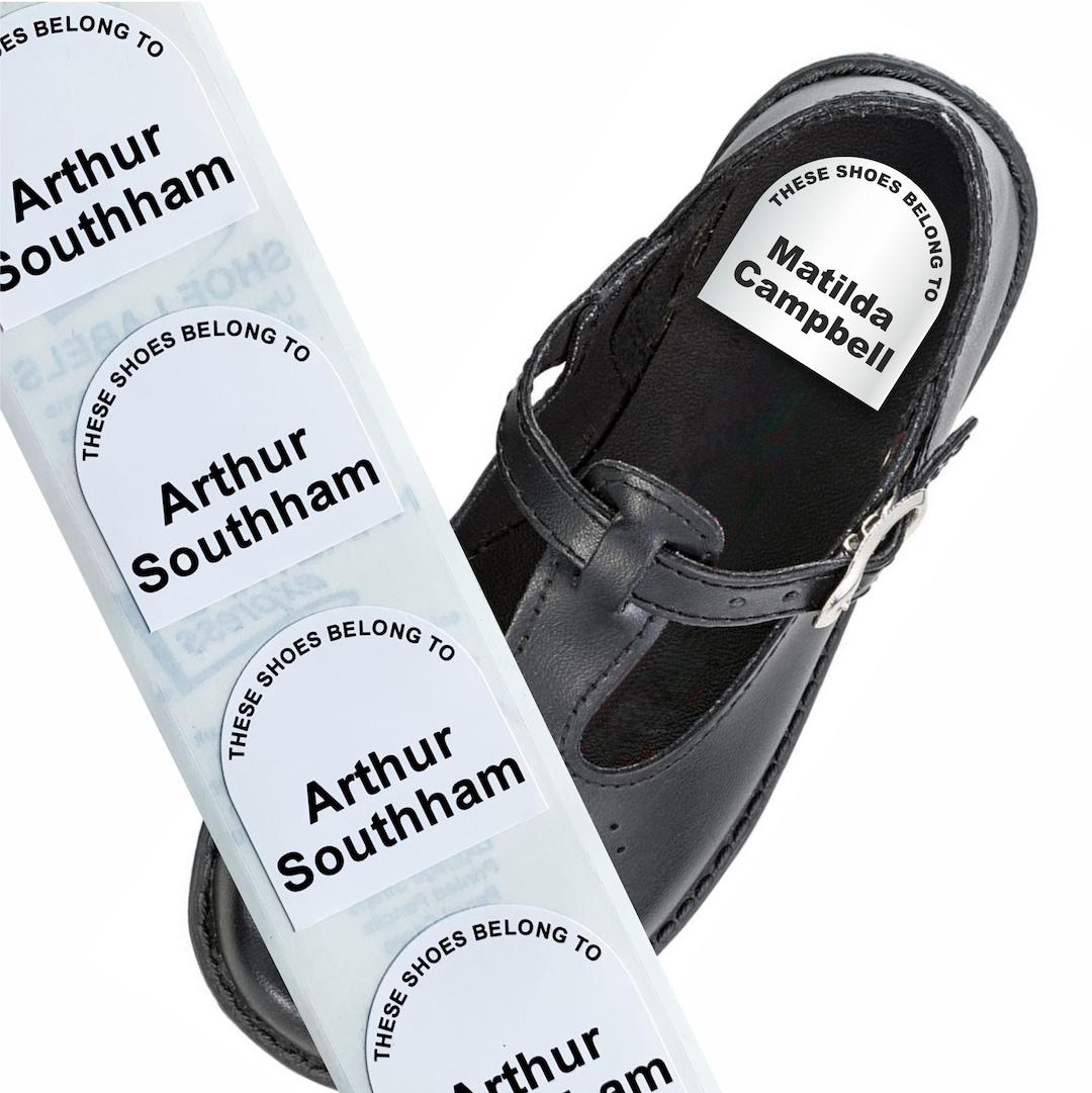 Shoe Labels/tapes/tags in Heel Shape - for Naming School / Care Home ...