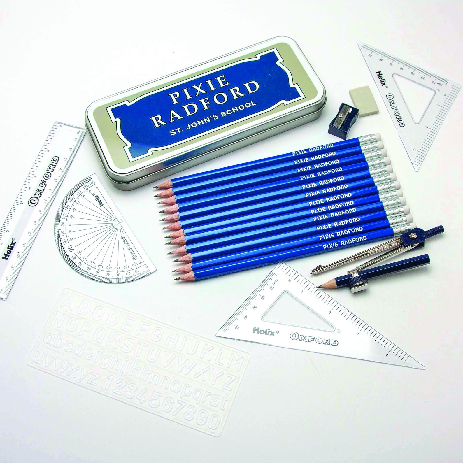 Helix Oxford Maths Set/Stationery Personalised Pencil Tin with | Etsy