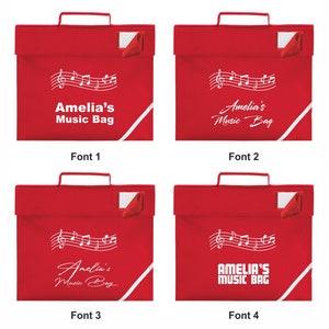 Personalised Music Bag / Book Bag Shoulder Strap Printed With Name ...