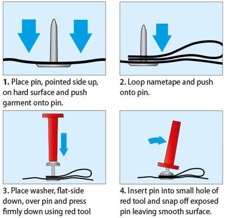 Pin-tag Rivets the Easy Way to Attach Your Woven Labels / - Etsy UK