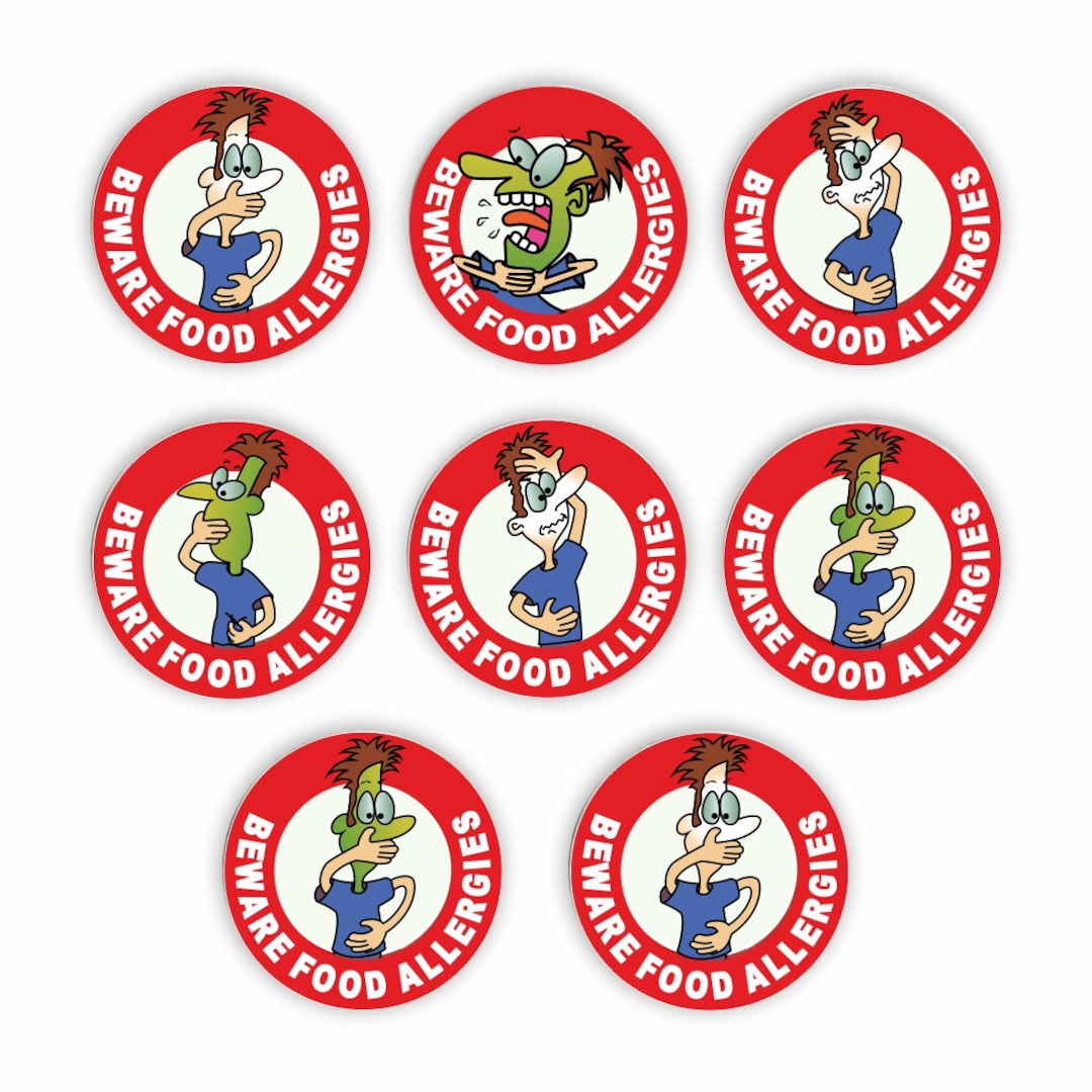 Allergy Pin Badges, Alert Patches and Stickers - Beware Food Allergies ...