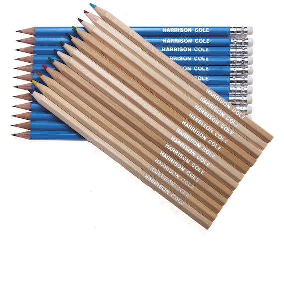 12 Graphite 12 Colouring Hexagonal Pencils Embossed With | Etsy