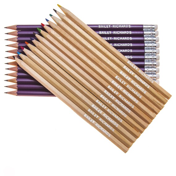 12 Graphite 12 Colouring Hexagonal Pencils Embossed With | Etsy