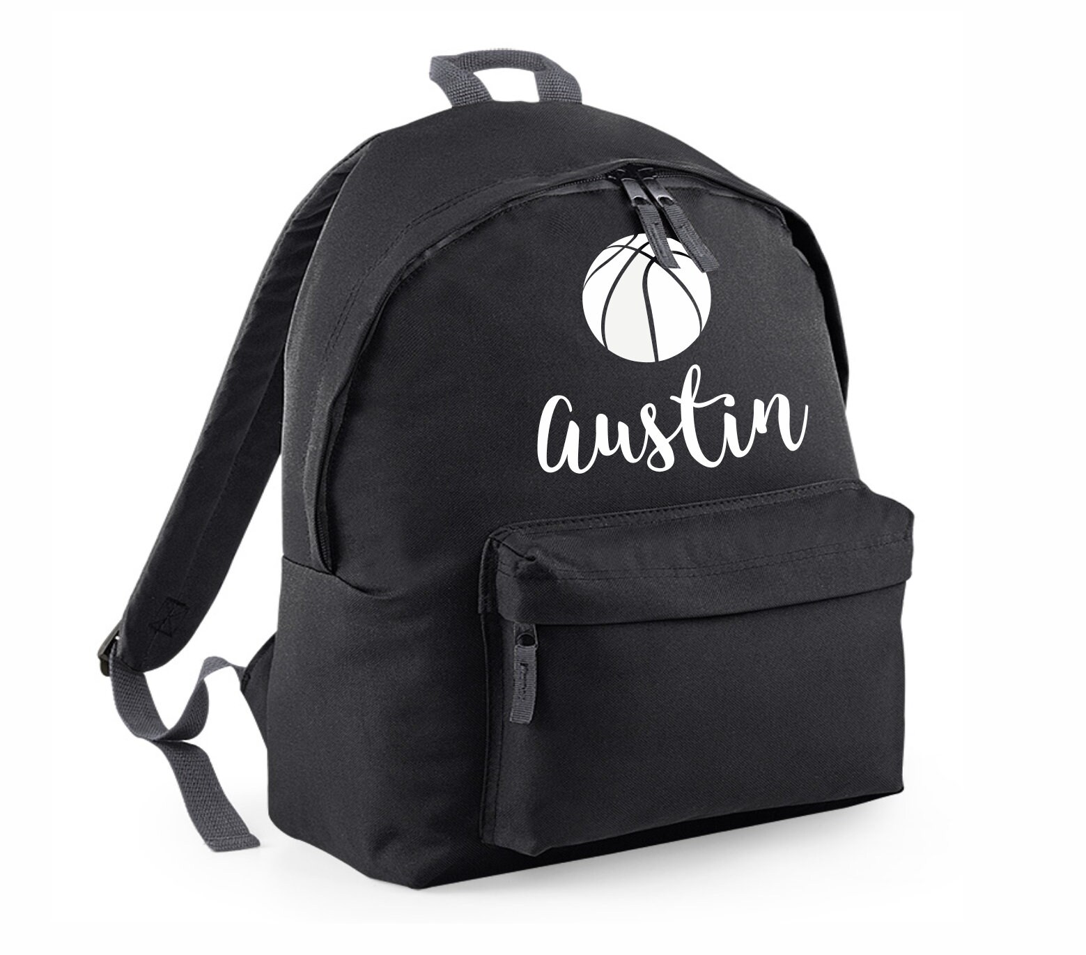 Personalized Backpack Printed With Name - Black - Etsy UK