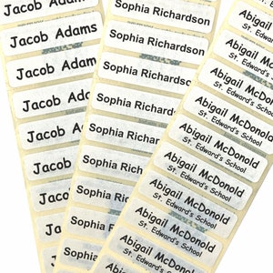 Name Tags/ Nametapes/labels IRON-ON School Uniform Tags Soft Satin ...