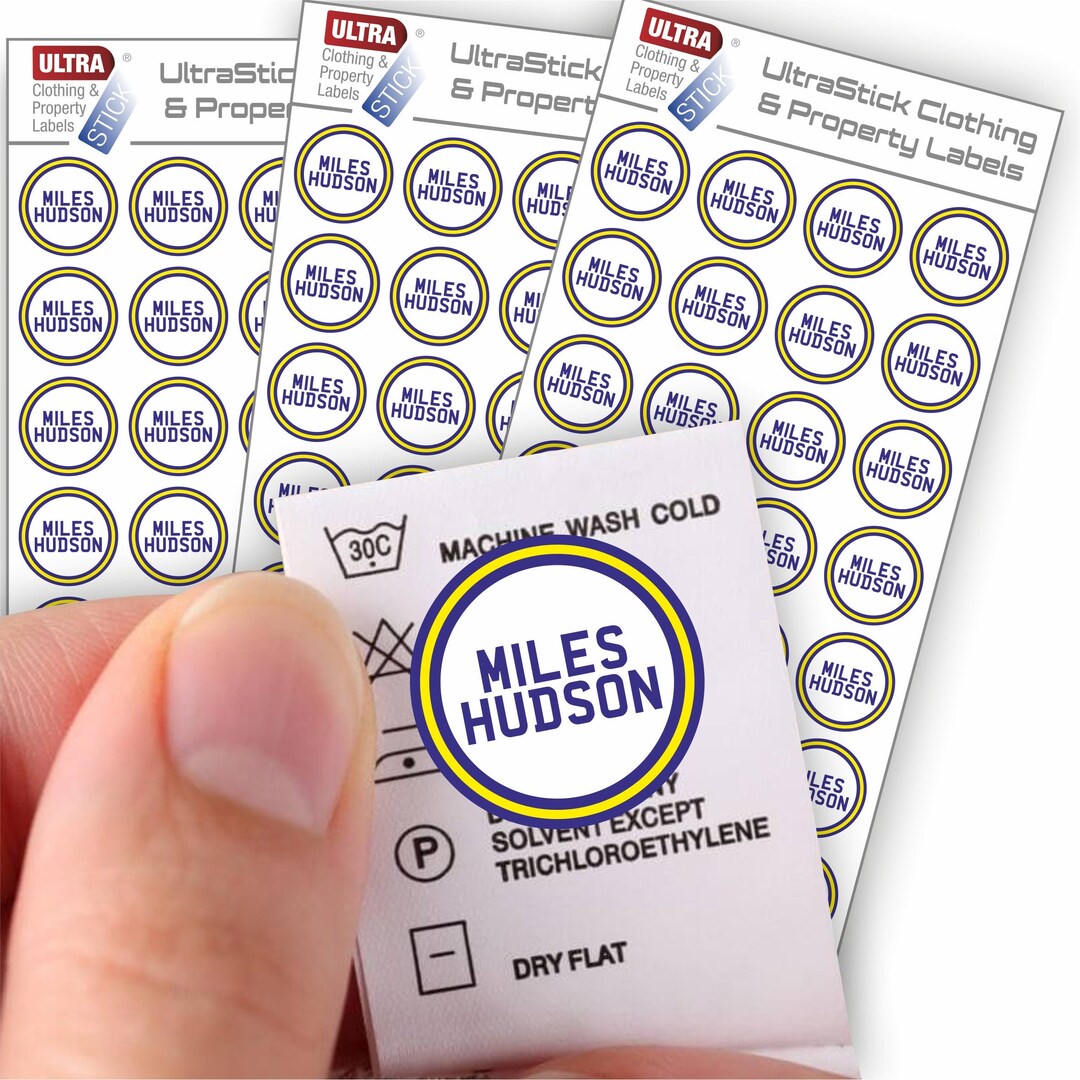 Ultrastick™ Waterproof Clothing and Property Round Labels, Simply Peel ...