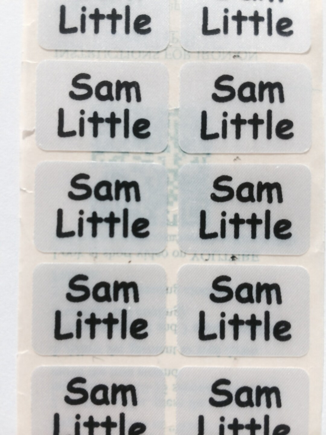 Mini Name Tapes/labels IRON-ON School Uniform Tags Pre-cut Soft Satin ...