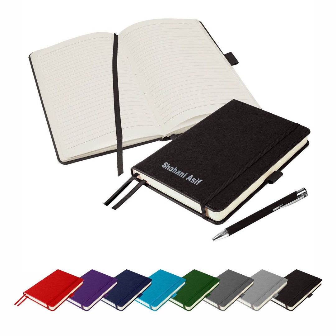 Luxury Italian Style Black Notebook Journal Stitched Cover Personalized ...