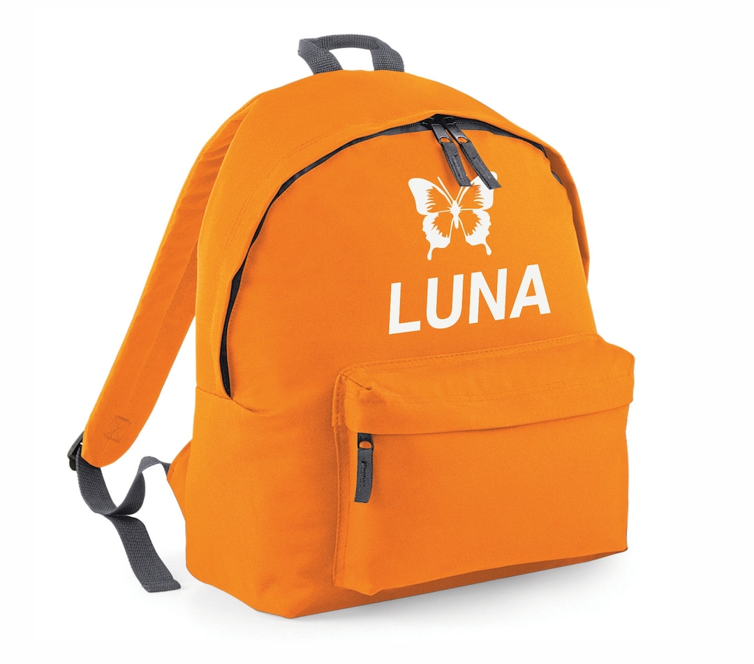 Personalized Backpack Printed With Name - Orange - Etsy