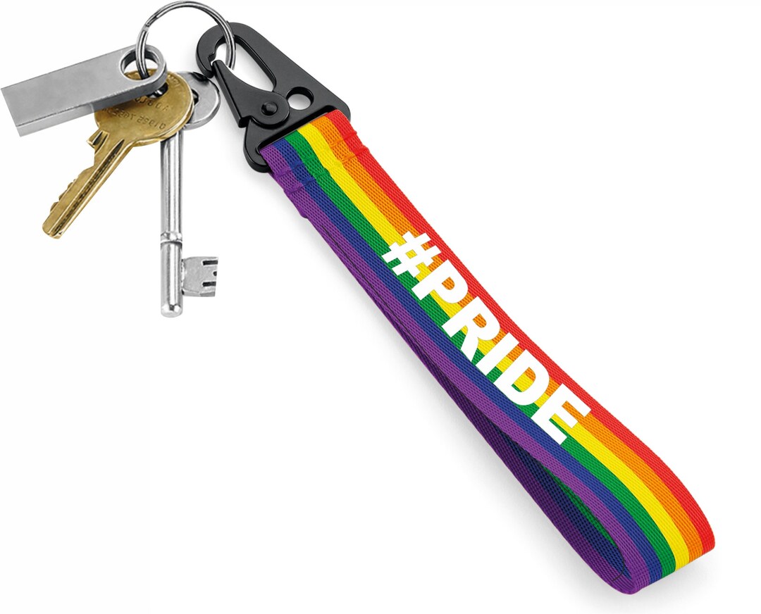 LGBTQ Pride Personalised Key Ring / Key Chain / Bag Tag / Key Wrist ...