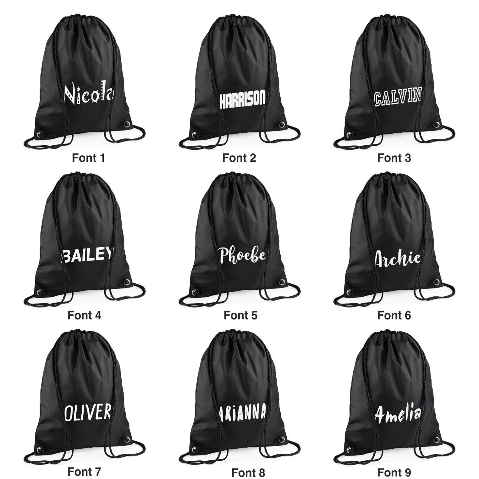 Premium Draw-string Bag Personalized / Printed With Name - Etsy UK