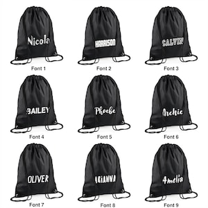 Premium Draw-string Bag Personalized / Printed With Name - Backpack ...
