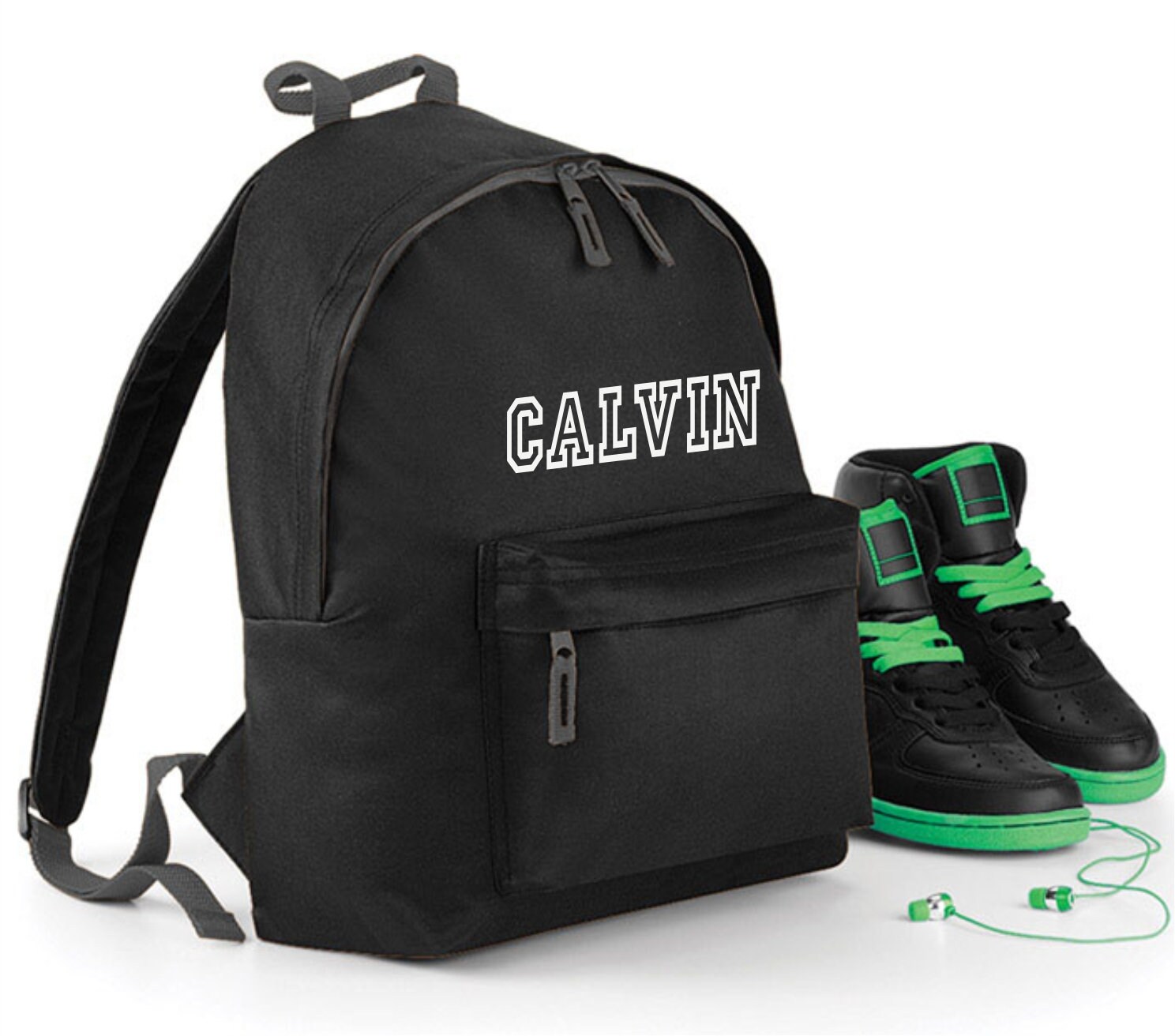 Personalized Backpack Printed With Name Black - Etsy UK