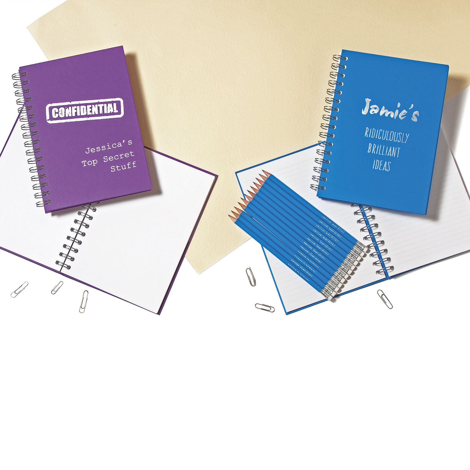 Personalised Wire Bound Notebooks, Premium Quality Foil Printed. UK ...