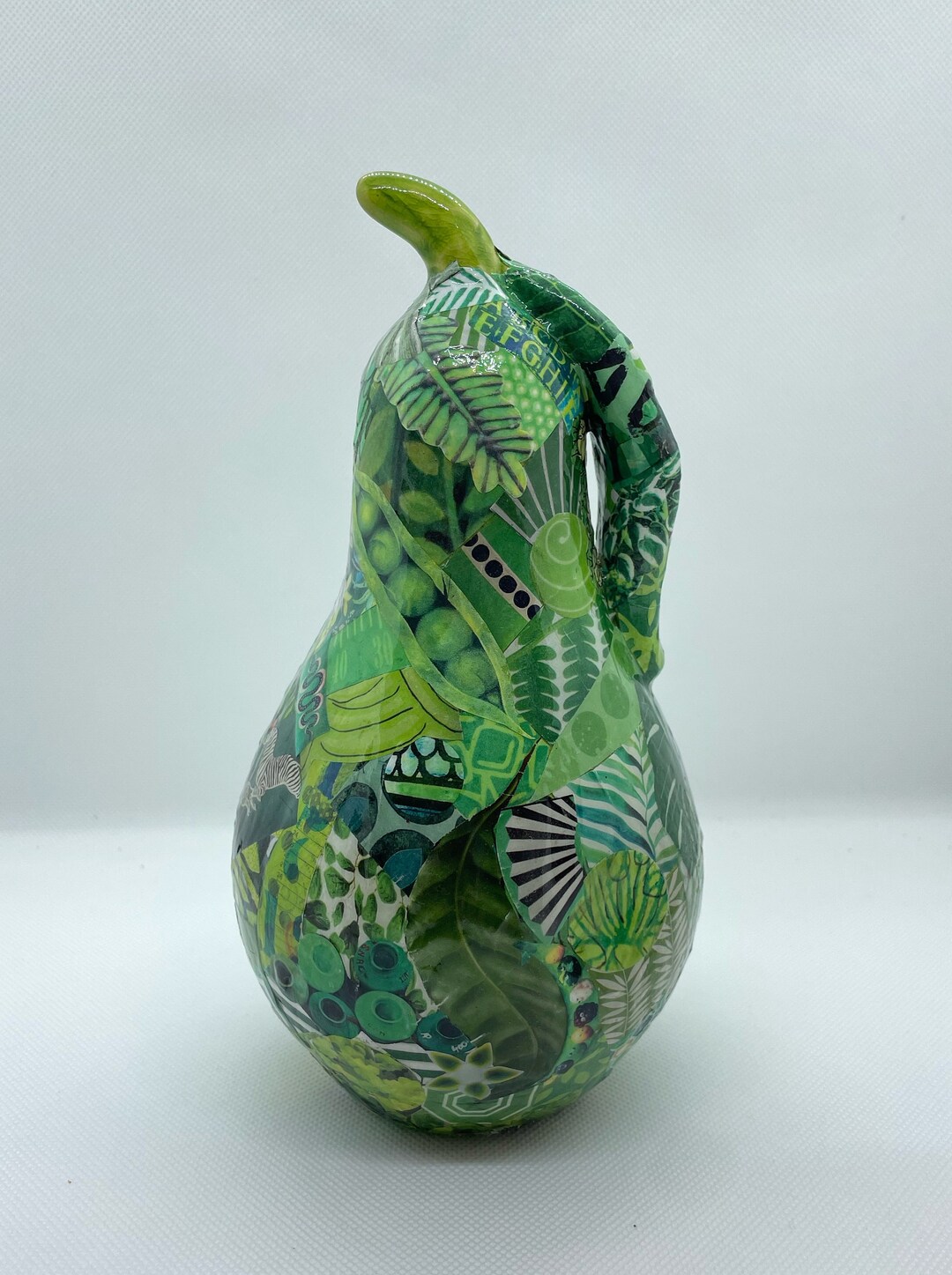 Green Pear, Ceramic Pear, Green Ceramic Pear, Pear Figurine, Decorative ...