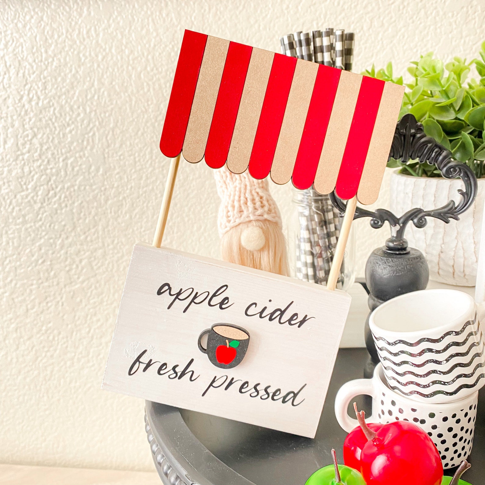 Apple Cider 3D Stand Apple Cider Tiered Tray Decor Apple - Etsy