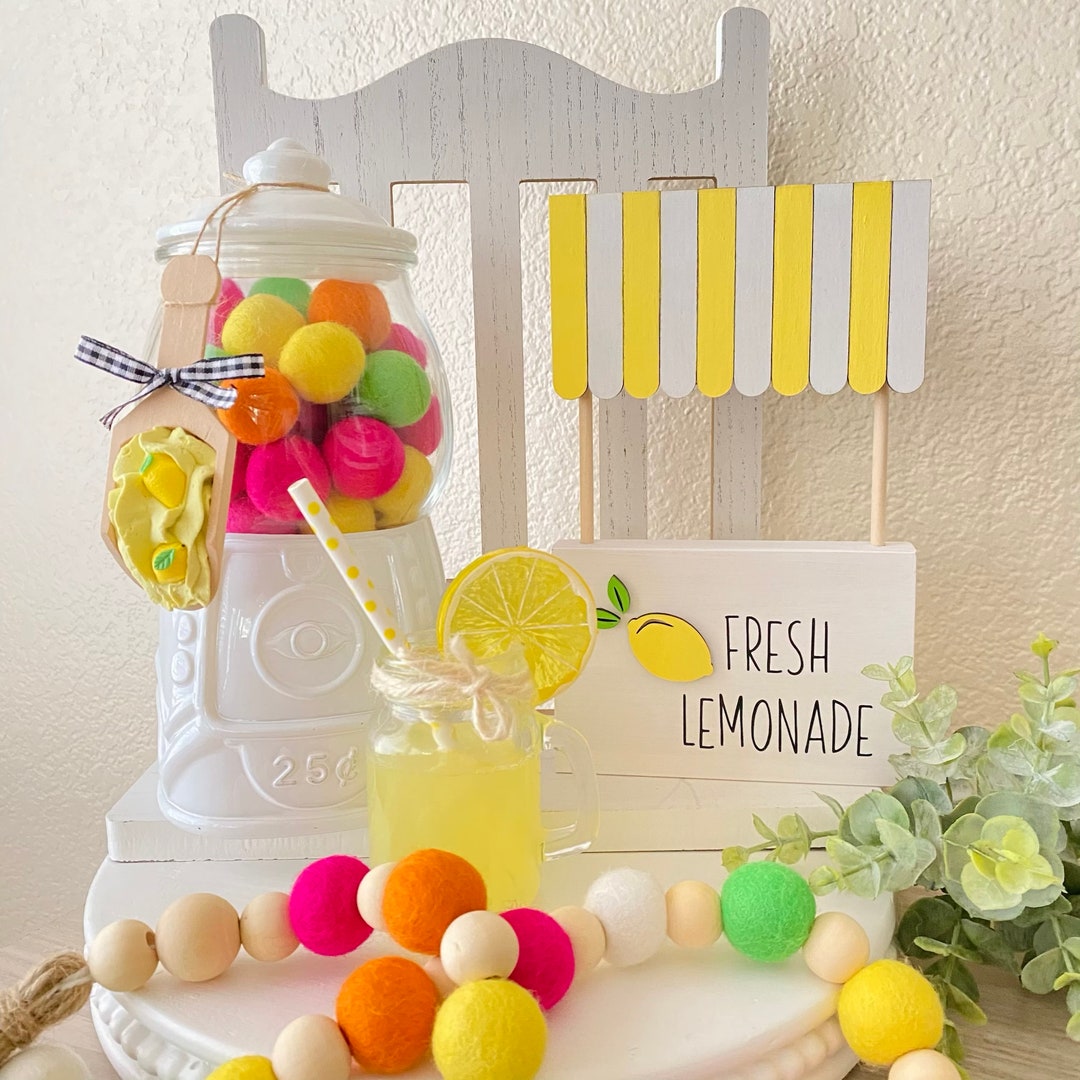 Fresh Lemonade 3D Stand,lemonade Tiered Tray Decor, Lemonade Tiered ...