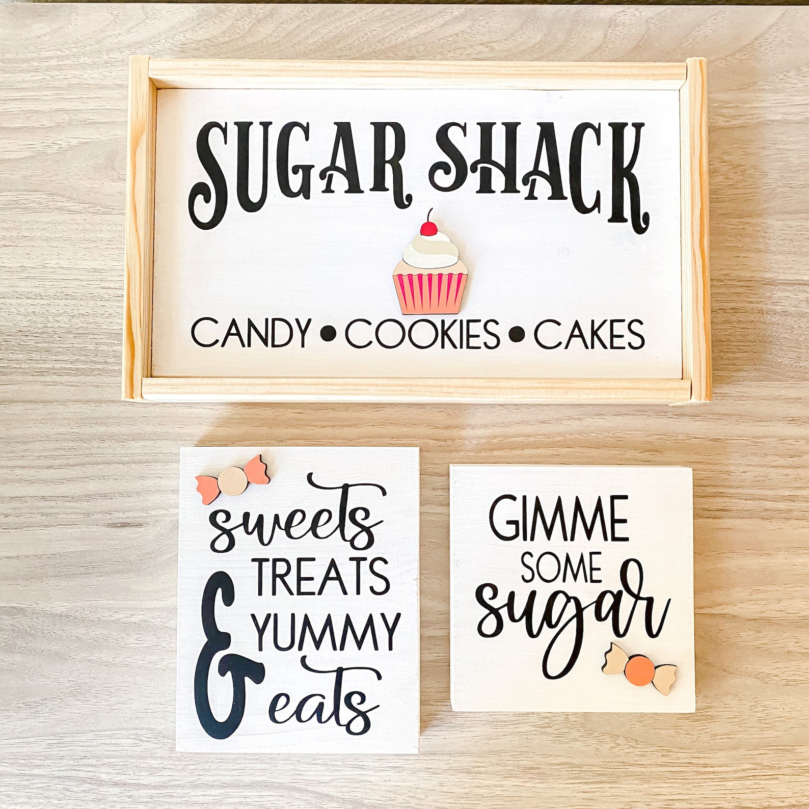 Sugar Shack 3D Tiered Tray Sign Set Sugar Shack Signs Sweets | Etsy